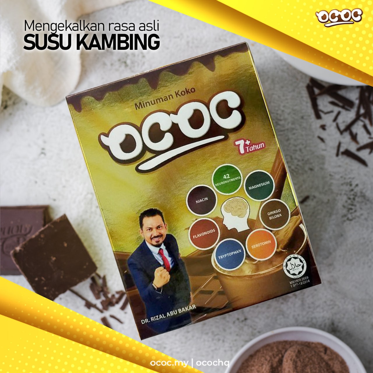 OCOC Dark Chocolate Drink Original: Minuman Coklat Premium Untuk Fokus, Tenaga, dan Kesihatan ...